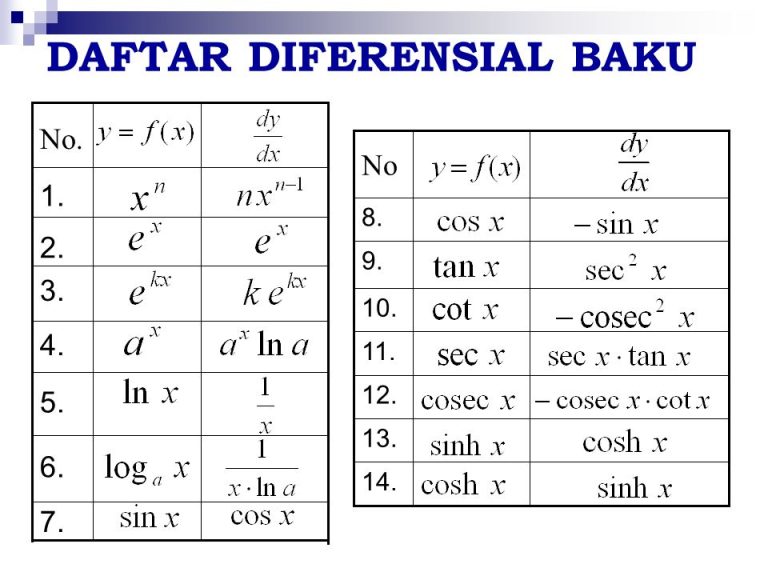 Diferensial: Cara Mudah Belajar Turunan Fungsi - Study Inca